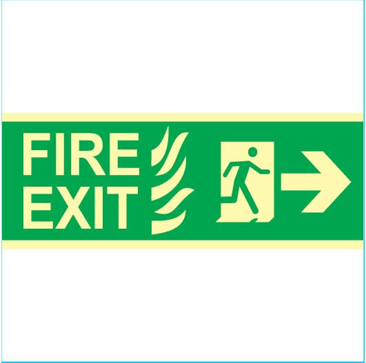 Fire exit NHS Left Arrow Radium Night Glow Sign Sticker : Amazon.in ...