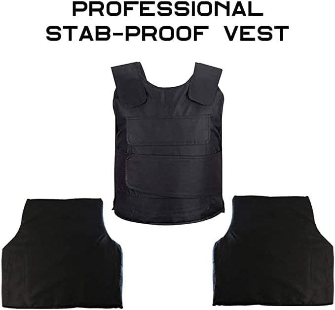 YD Professional Stab Proof Vests in Black | Protection Vest Steel Stab ...