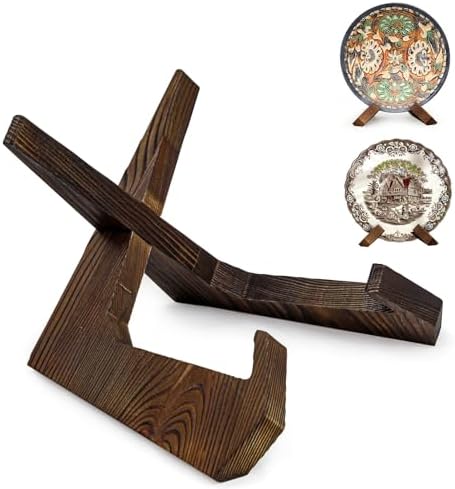 Amazon.com: WADADDY Plate Stand, Wooden Plate Stands for Display ...