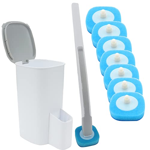 Roellgs Disposable Toilet Brush with Stand, Wall Toilet Stick Kit ...