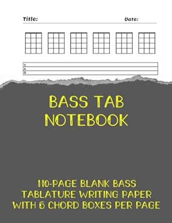 Amazon.co.jp: BASS TAB NOTEBOOK (CHORD BOXES & TABS): 110 Pages Blank ...