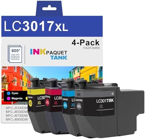 Amazon.com: Brother Genuine LC3017 (LC-3017) (BK/C/M/Y) High Yield ...