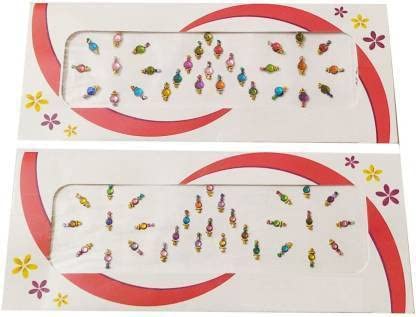 Glamyou Forehead Multi color Differnt size Designer Bindi (2 pack ...