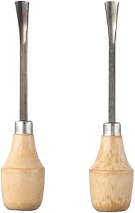 napkery Wood Chisels 2pcs 45# Carbon Steel Half-round Tip 165mm ...
