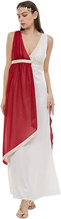 Amazon.com: FantastCostumes Women Adult Red Ancient Greek Goddess ...