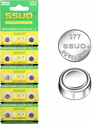 SSUO1.5V Alkaline Button Batteries 377A, LR626, SR626SW, 364A AG4 ...