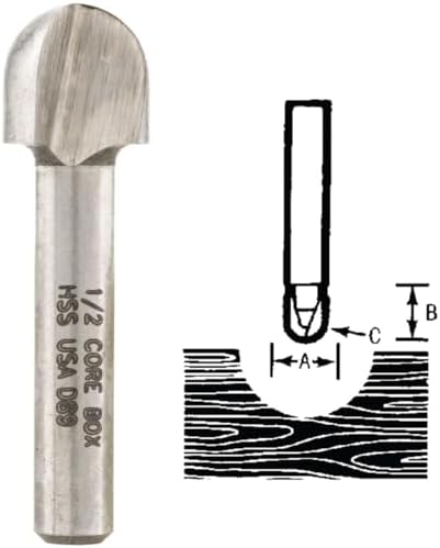 Vermont American 23123 1/2-Inch Carbide Tipped Corebox Router Bit, 2 ...