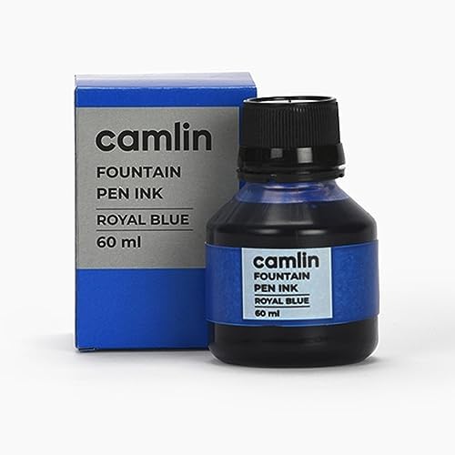 Amazon.com: Amshack Camlin Fountain Pen Ink Bottle | Royal Blue Color ...