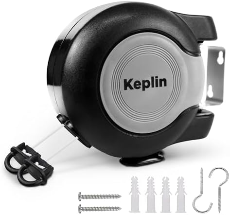 Keplin Retractable Washing Line – 30M Heavy-Duty Dual Clothesline ...