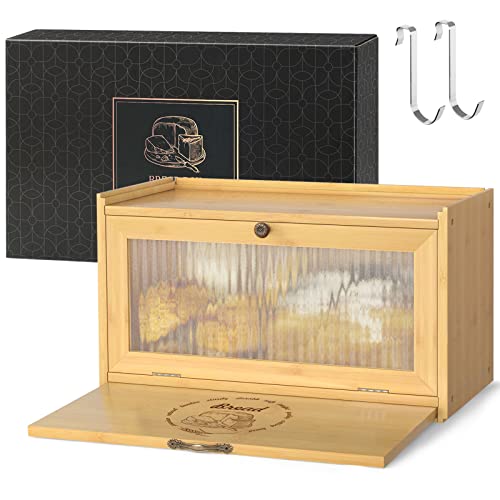 Snapklik.com : Large Bread Box For Kitchen Countertop - Bamboo Bread ...