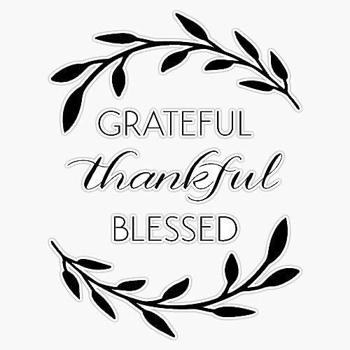 Amazon.com: Grateful Thankful Blessed Sticker Vinyl Waterproof Sticker ...