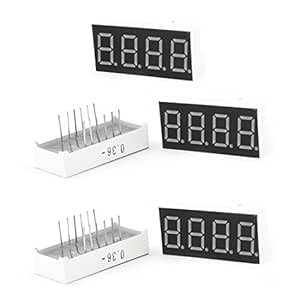 RANDWICK Double Row 12 Pin Common Anode 4 Digits Red LED Numeric ...
