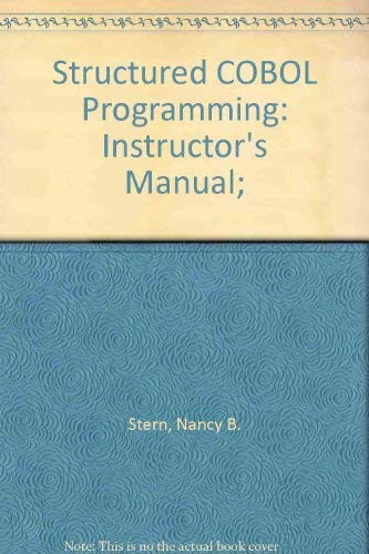 Structured COBOL Programming: Stern, Nancy B., Stern, Robert A.: 9780471362197: Amazon.com: Books