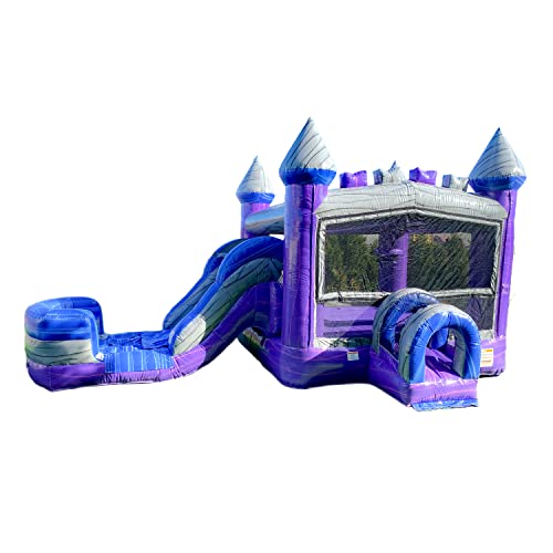 XJUMP Purplish Castle Commercial Grade Bounce House Water Slide with ...