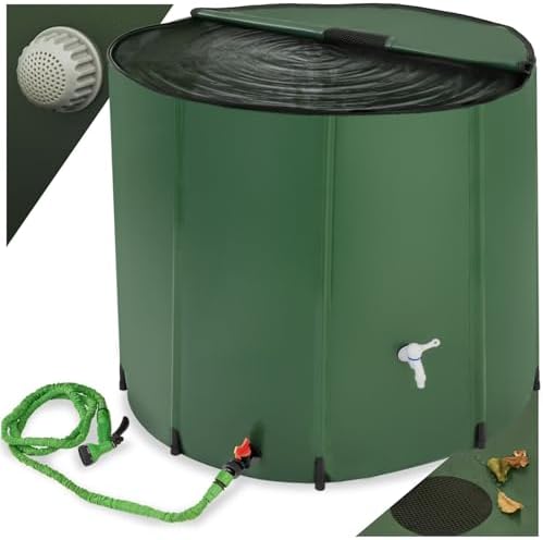tectake® Regenwassertank für Garten und Camping, Tonne faltbar ...
