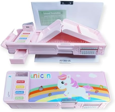 Buy Umadiya Plastic Multifunctional Cute Unicorn School Pencil Box For ...