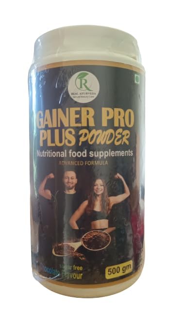Real Ayurveda Gainer Pro Plus Powder Sugar Free Chocolate Flavour for ...