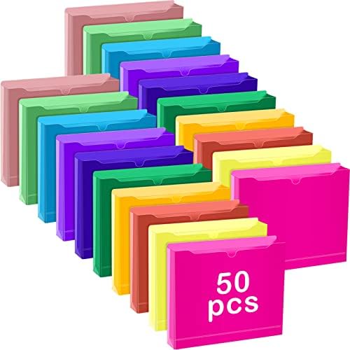 Amazon.com : Nuanchu 50 Pcs 2 Inch Expanding File Jackets Pocket File ...