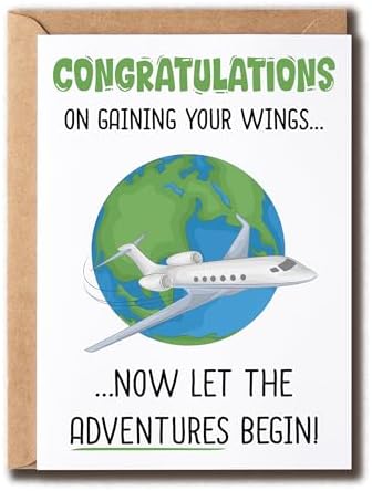 Amazon.com : APVGifts Congratulations On Gaining Your Wings Card ...