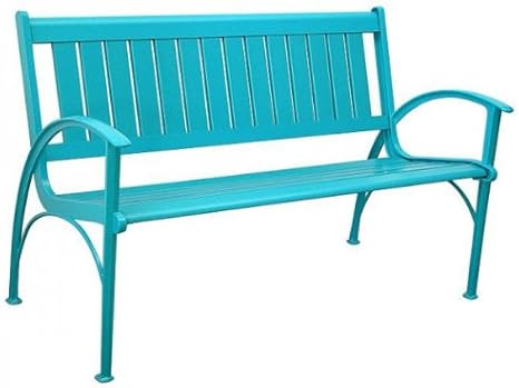 Amazon.com : Innova C63029A Contemporary Bench, Synthetic Soho Blue ...