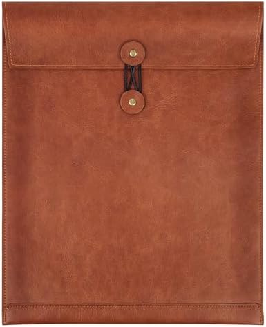 QiXin Brown PU Leather File Folders for Documents,Important Private ...