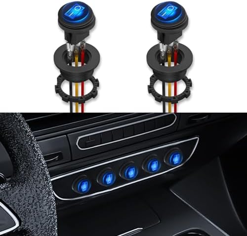Amazon.com: HEVLE 2PCS UL Listed Waterproof Round Rocker Switch, 12V ...