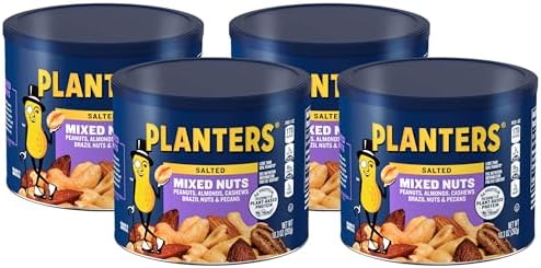 Amazon.com: PLANTERS Salted Mixed Nuts, Party Snacks, Plant-Based ...