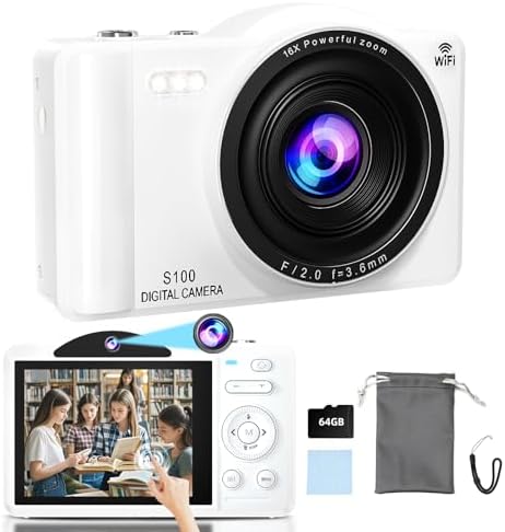 Amazon.com : 4K Dual Lens Digital Camera, 75MP HD Touchscreen with WiFi ...
