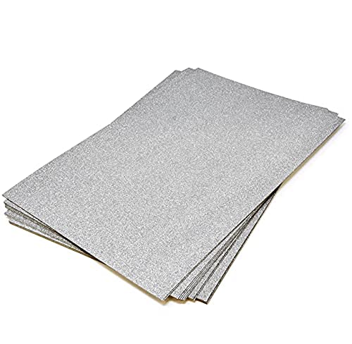 Silver Glitter Print Paper Glitter Card Stock 360 GSM 19 5/8 X 27 1/2