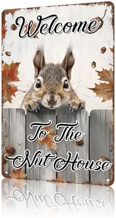 Amazon.com : DOGNNAK Welcome to The Nut House Squirrels Humor Metal ...