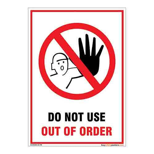 Buy buysafetyposters.com - Do Not Use Out of Order Sign in English ...