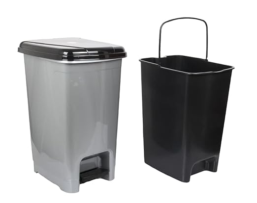 Jolie Max 40L Pedal Bin with Removable Inner Bucket - Silver Foot ...