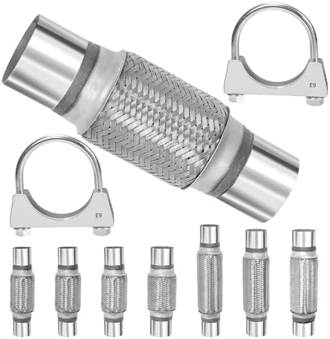 Swpeet 3Pcs 2.5 x 6 Inches Exhaust Flex Pipe with 2.5 Inches Exhaust U ...