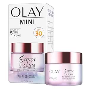 Amazon.com: Olay Super Cream with Sunscreen SPF 30, Trial Size, Lightweight Face Moisturizer ...