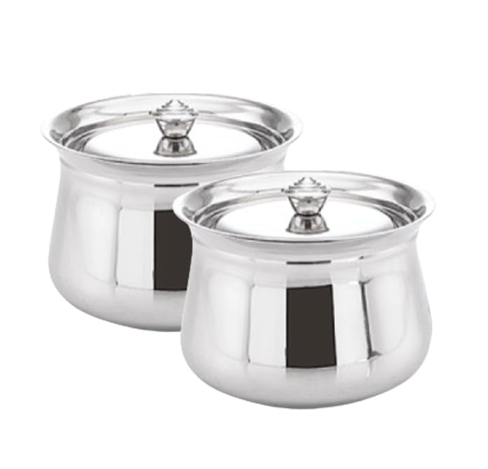 Buy AadiVeer Stainless Steel High Polished Steel Handi | Milk Pot ...