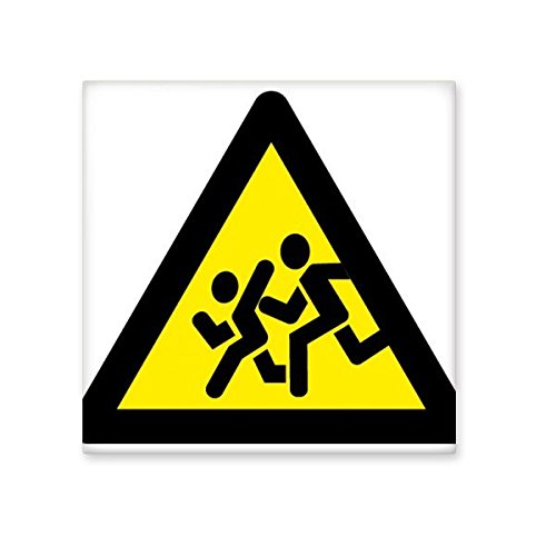 DIYthinker Warning Symbol Yellow Black Chase Prohibited Triangle Sign ...