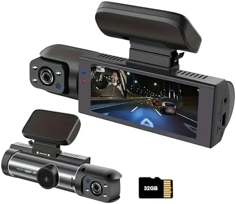 Amazon.com: ONN Dual Dash Cam with Ultra-Wide Angle Lens, 3'' LCD ...
