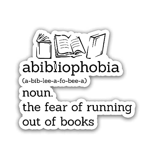 Amazon.com: Miraki Abibliophobia Sticker, Reading Stickers, Book Lover ...