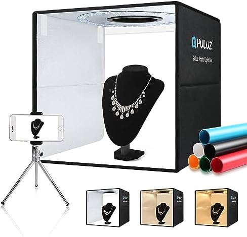 OBEST Photo Studio Light Box,16" x 16" Photo Box with Lights Portable ...
