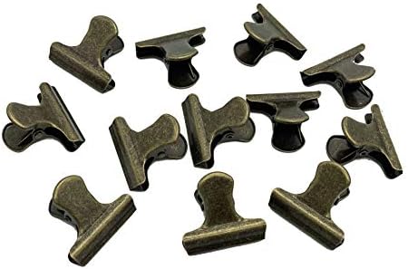 Amazon.com : Boao 100 Pcs Small Bull Hinge Clips, Tiny Bronze Metal ...