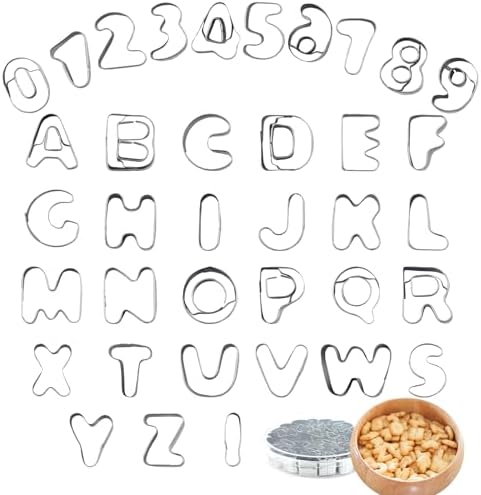 Amazon.com: 37 Pieces Mini Alphabet and Number Cookie Cutters Sets with ...