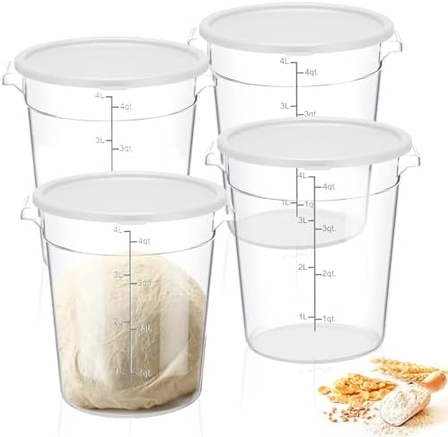 Amazon.com: Cambro 4-Quart Round Food-Storage Container with Lid, Set ...