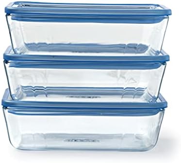 Pyrex Cook & Go Set of glass food storage container with airtight and ...