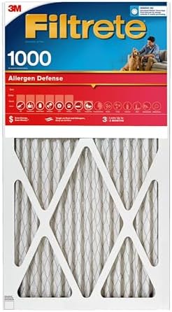 Filtrete 20x20x1 AC Furnace Air Filter, MERV 11, MPR 1000, Micro Allergen Defense, 3-Month ...