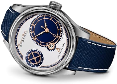 DOUBLERUN Chronograph and Date Display Dial Leather Strap Analog Wrist ...