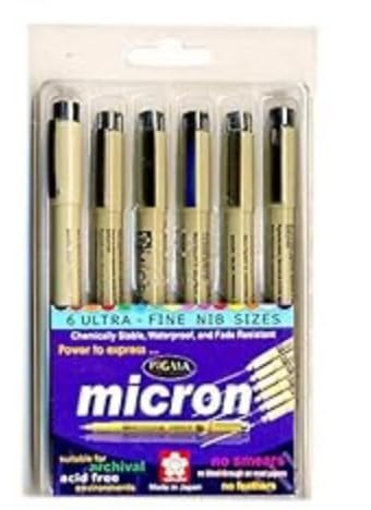 Sakura Pigma Micron Pen set of 6 pens -005,01,02,03,04,05 : Amazon.in ...