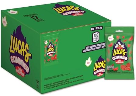 Amazon.com : Lucas Spicy Gummies Watermelon Flavored 12 pack, 29.6OZ ...