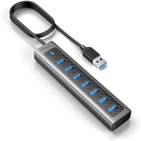 Amazon.com: GiGimundo GM7U 7-Port USB 3.0 Hub, 3.3FT Long Cable ...