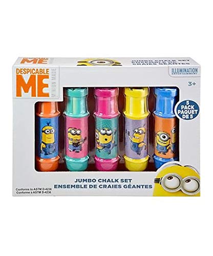 Despicable Me Minion 5 PC Jumbo Chalk Set Adjustable Draw and Play ...