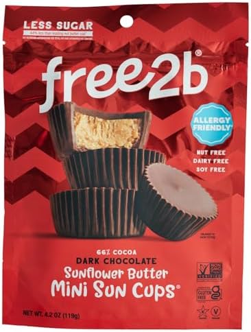 Amazon.com : Free2b Sunflower Butter Mini Sun Cups, Safe for School and Allergy Friendly ...